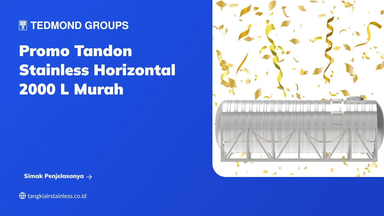 Promo Tandon Stainless Horizontal 2000 L Murah - Tandon Air Stainless